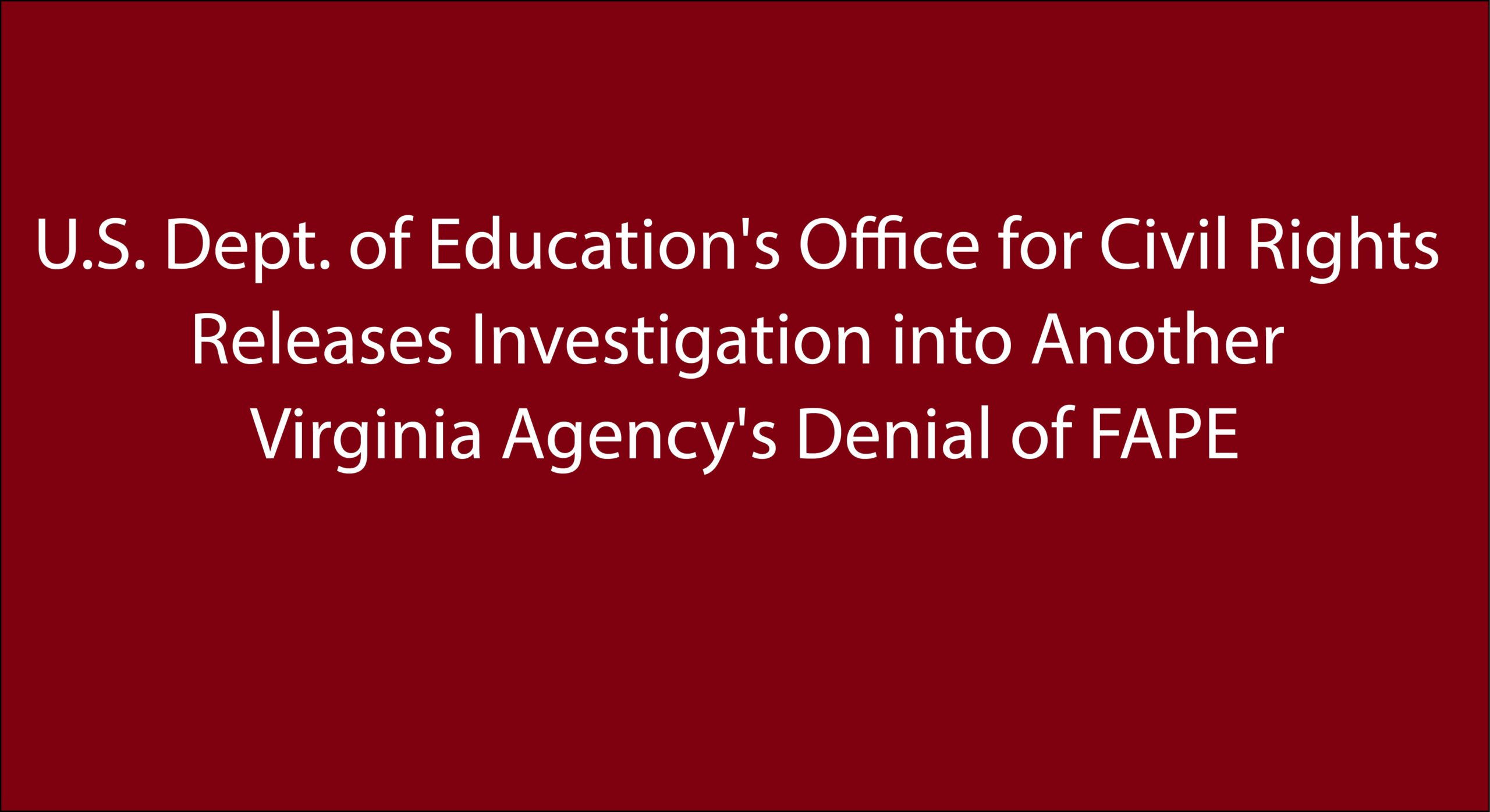 U S Dept Of Educations Office For Civil Rights Releases